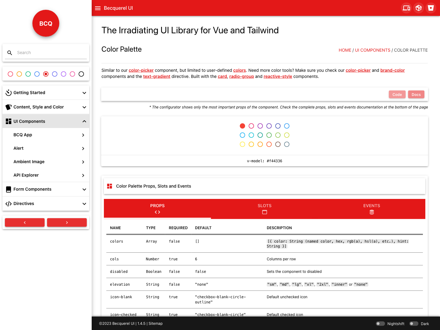 Color Palette | Becquerel UI